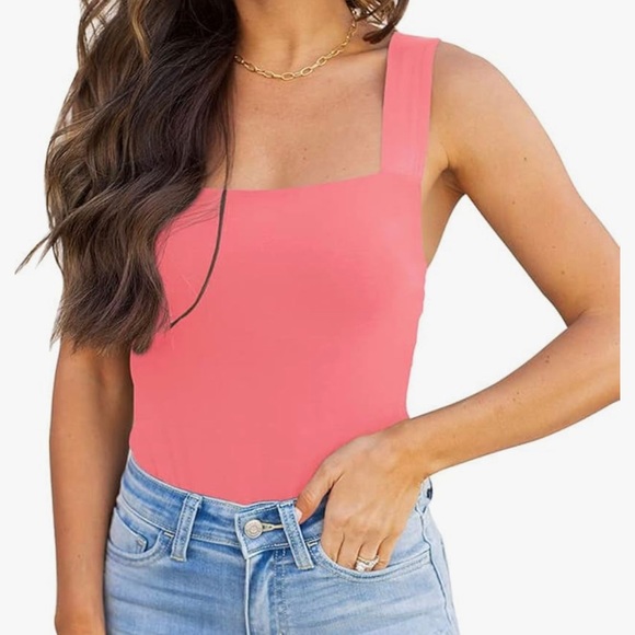 Reoria Tops Reoria Womens Sexy Square Neck Sleeveless Tank Tops